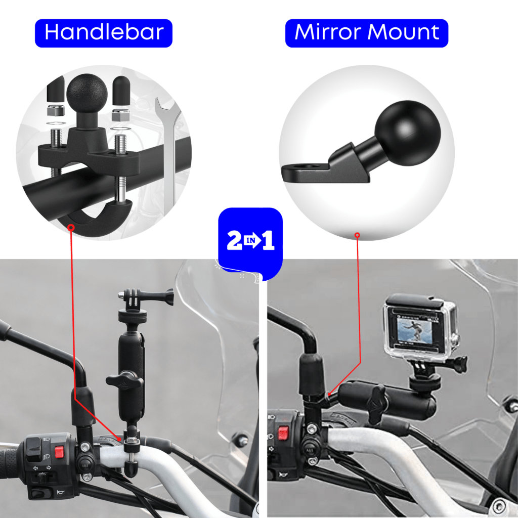 Aluminium Camera Mount for GoPro, 360° Rotating, Bike & Scooter(2 ...