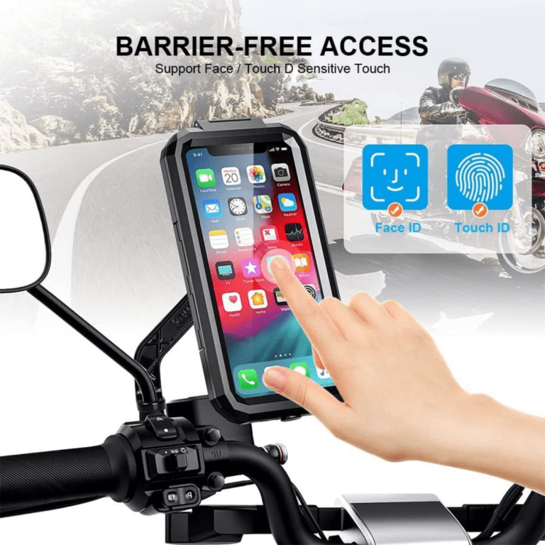 Fully Waterproof Mirror Mount Mobile Phone Holder with 360° Rotation ...